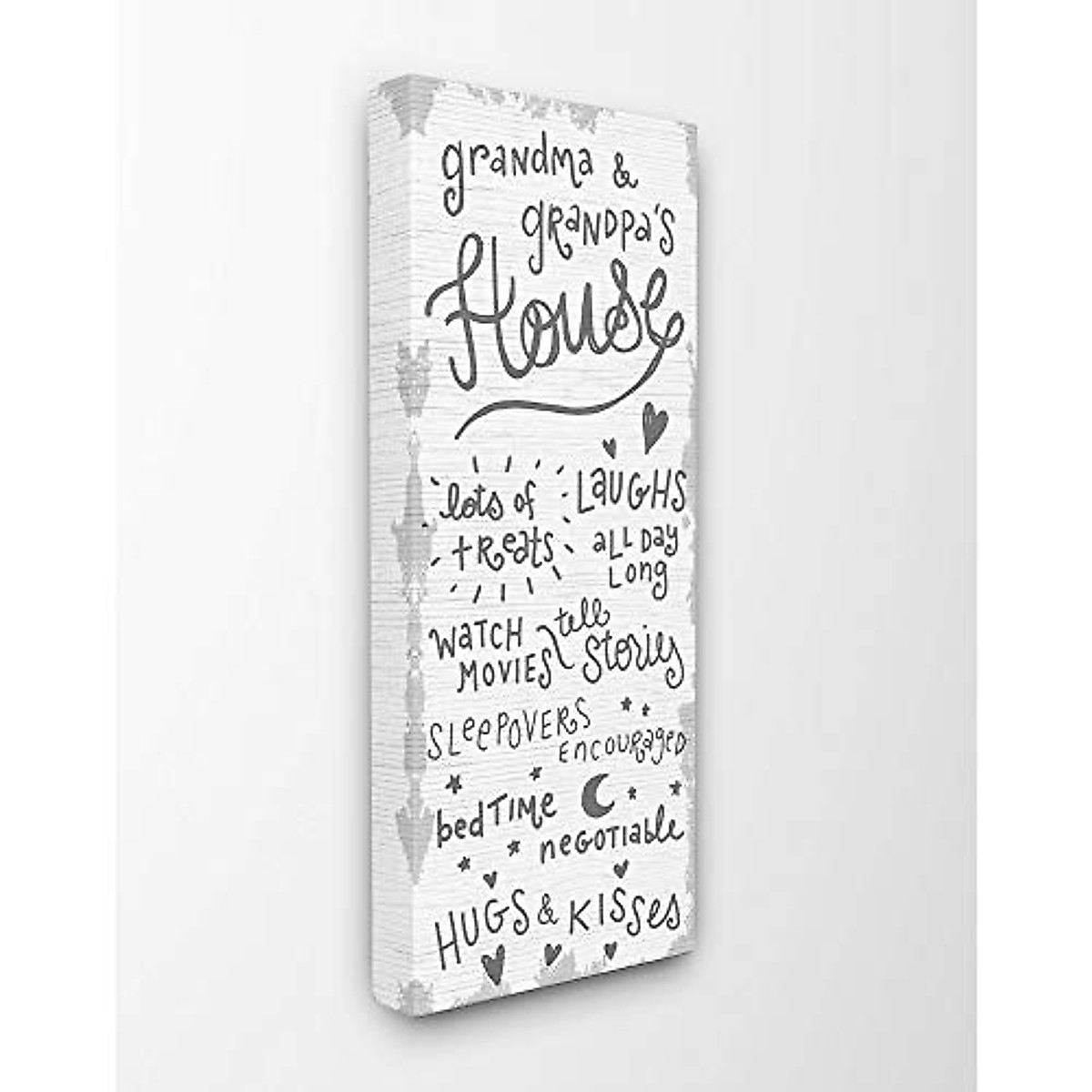 Stupell Industries Grandparents House Family Home Grey Neutral Word, Design by Artist Daphne Polselli Wall Art, 10 x 24, Canvas