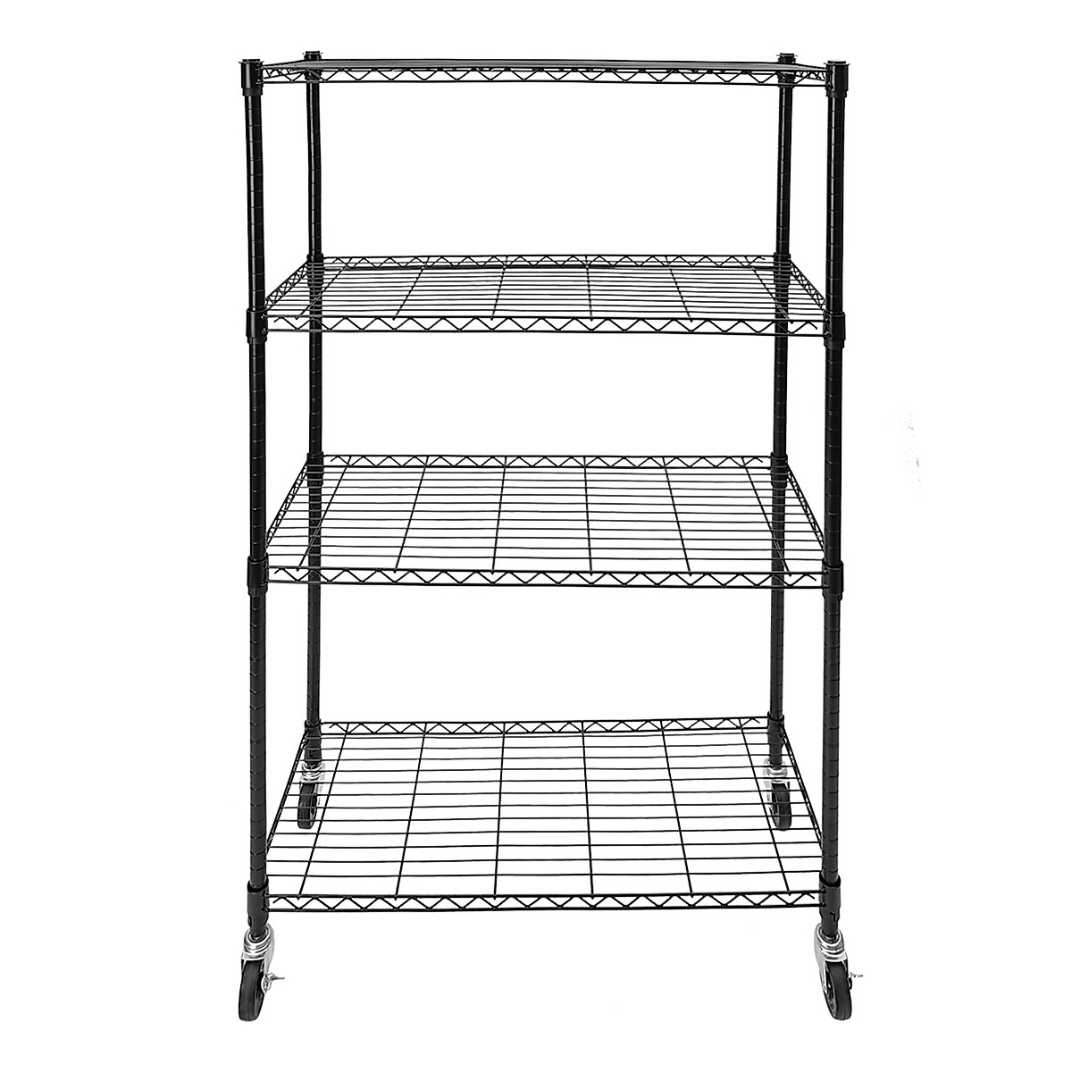 MEIWAIZX Storage Shelves UltraDurable Steel Wire Shelving Unit with Wheels 36" Dx14 Wx57 H Heavy Duty Metal Shelves Garage Organizer Wire Rack Shelving for Kitchens Warehouses Supermarkets