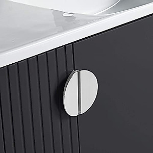 Fine Fixtures Venezian Collection - 48" Double Black Bathroom Vanity, Chrome Handles.