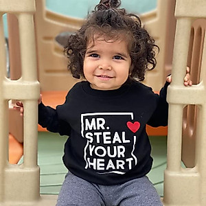 Eadrioss Toddler Baby Boys Girls Valentine's Day Outfit MR. Steal Your Heart Sweatshirt Spring Valentines Clothes Top