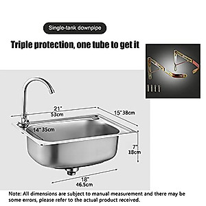 Stainless sink,wall mount utility sink,wall-mounted commercial sink, Wall-mounted stainless steel sink, made of stainless steel, Suitable for hotels, restaurants, garages, kitchens,