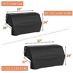 37 inch Grill Hood Cover Island BBQ Built-in Grill Top Cover Oslimea Heavy Duty Waterproof Barbecue Gas Grill Cover Island Grill Head Cover, Fits Most Grills