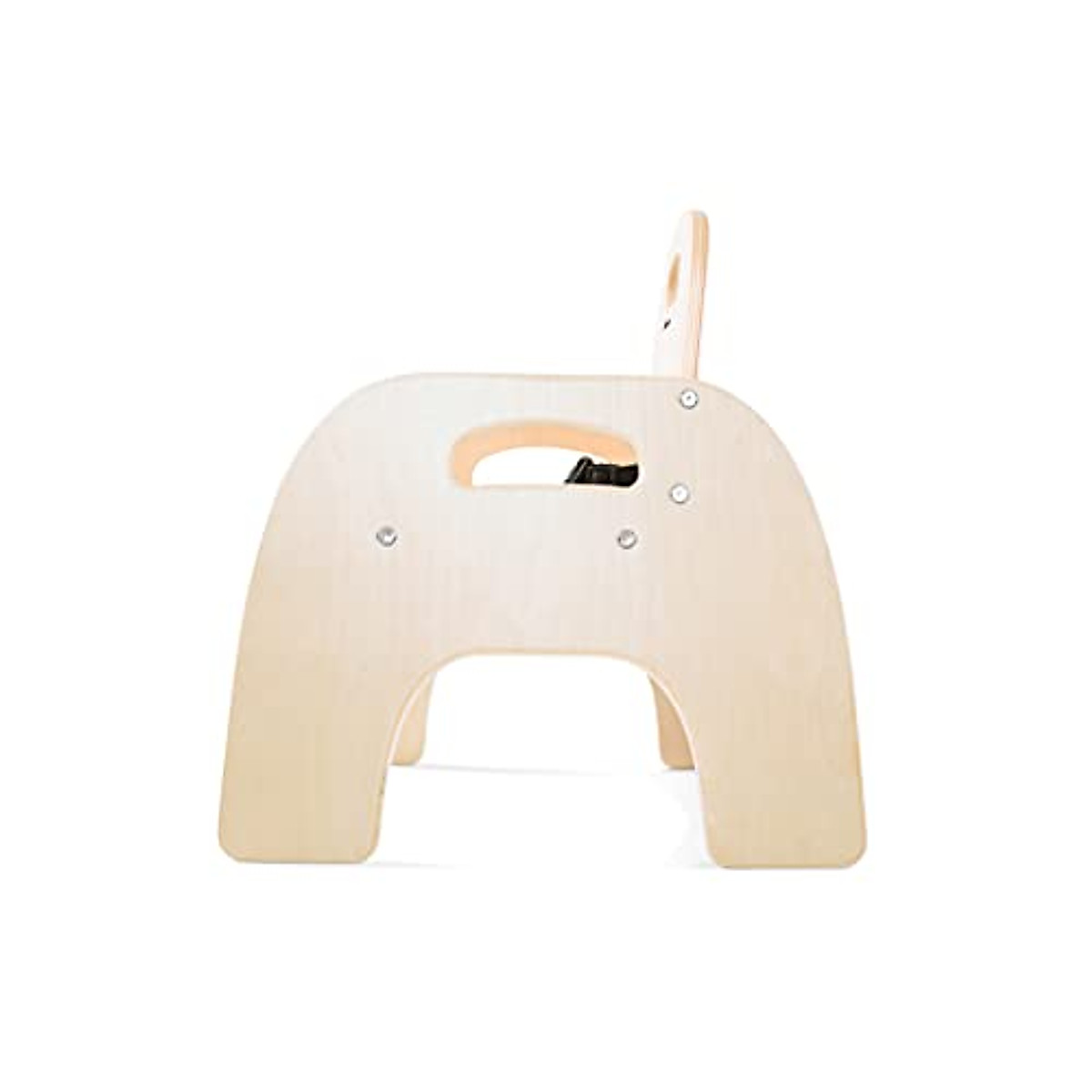 Foundations Simple Sitter Low 13” Feeding Chair, Wide “No Tip” Base, Adjustable Safety Harness, Food Service Grade Finish, Easy to Clean, Sturdy Baltic Plywood (Natural)