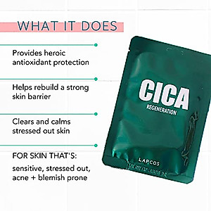 LAPCOS Cica Sheet Mask, Daily Face Mask with Cantella Plant Extract to Regenerate and Revitalize Skin, Korean Beauty Favorite, 5-Pack