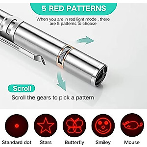 HEYPOMAX Cat Laser Toy, Cat Toys for Indoor, Laser Pointer Cat Toy, Laser Pointer for Cat and Dogs Chase Play, Keep Cat Busy Burning Fatus, USB Charging, 5 Switchable Patterns