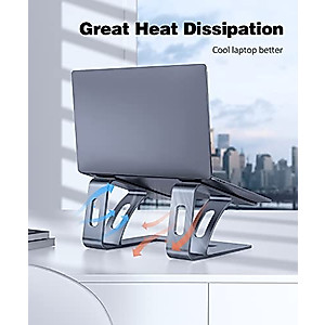 AOEVI Laptop Stand for Desk Ergonomic Computer Stand Detachable Laptop Riser Compatible with 10-17" Laptops Grey