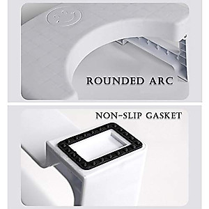 Toilet Stool Foldable Poop Stool Adult Bathroom Stool Toilet Step Poop Foot Stool with Scented Bead Box Folding Squat for Toddler and Adult Bathroom Stool 7-inch Height Toilet Assistance Steps White