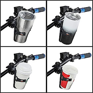 KEMIMOTO ATV Cup Holder Motorcycle Bottle Holder Universal Drink Holder with 0.6-1.75in Metal Clamp Bike Cup Holder for 20oz Bottle for Boat, Stroller, Walker, Wheelchair, Kayak, Scooter, Golf Cart