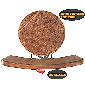 Diwhy Industrial Bar Stool Wood Metal Bar Stool,Adjustable Height Swivel Counter Height Bar Chair with Backrest,Black,Fully Welded Set of 2 (Brown Wooden Top with Wooden Backrest)