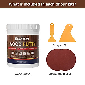 BONCART Wood Filler,Wood Putty,Wood Filler Paintable,Wood Repair Putty Stainable,9.87 Ounce White wood filler,Wood furniture repair kit,Quickly repair any broken and defective wooden furniture