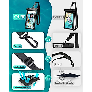 Hiearcool Universal Waterproof Case, Waterproof Phone Pouch Compatible for iPhone 16 15 14 13 Pro Max XS Plus Samsung Galaxy S22 Cellphone Up to 8.3", IPX8 Cellphone Beach Bag for Travel - 2 Pack