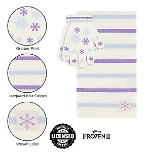 Disney Girls Toddler Winter Hat, Scarf And Mittens Set 2-4 Or Frozen Elsa & Anna Hat, Scarves And Kids Gloves Sets 4-7