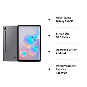 Samsung Galaxy Tab S6 10.5 inches SM-T867V WiFi + Verizon LTE 128GB Tablet (Renewed)