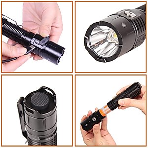 soonfire MX75 Ultra Bright Tactical Flashlight with Battery, USB C Fast Charging Rechargeable Flashlights, Powered by Customized Battery, Long Run Time for Emergency, EDC and Searching