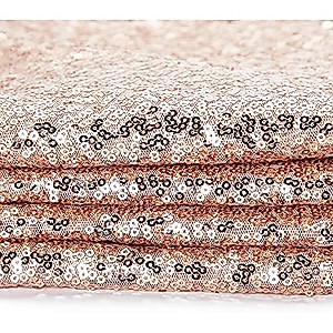 Rose Gold Sequin Fabric Roll for Sewing, Quilting Supplies (15 Feet)