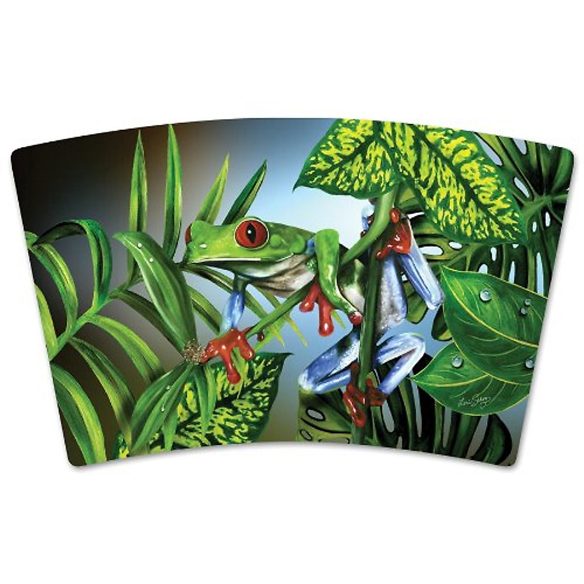 Mugzie Red Toe Tree Frog Travel Mug with Insulated Wetsuit Cover, 16 oz, Black