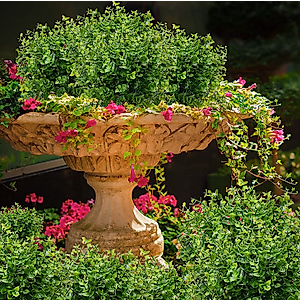 Little Chain 8PCS Artificial Fake Outdoor Plants Flowers UV Resistant Faux Flowers Indoor Outside for Decoration, Hanging Planter Wedding Garden Patio Office Home Decor, Green, Red