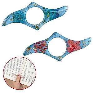 2Pcs Book Opener Holder Thumb Dried Flower Resin Book Page Holder Thumb Book Holder Reading Accessories for Book Lovers