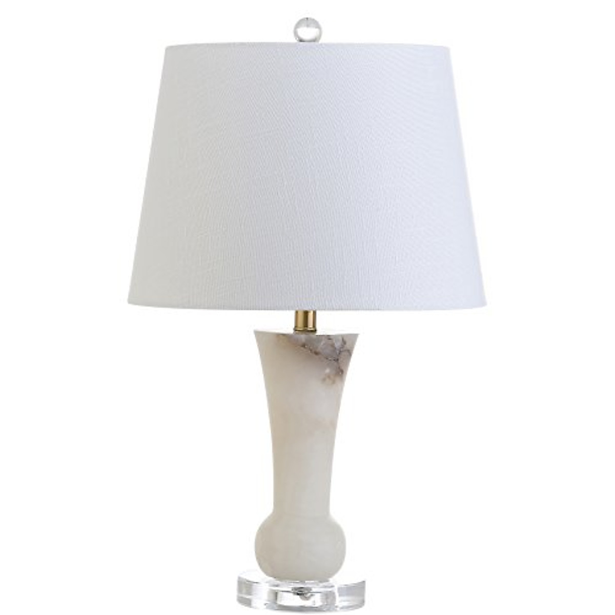 JONATHAN Y JYL5021A Eliza 23" Alabaster LED Table Lamp Glam Transitional Bedside Desk Nightstand Lamp for Bedroom Living Room Office College Bookcase LED Bulb Included, White