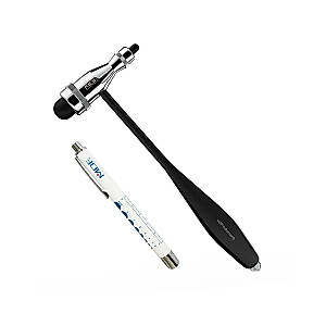 MDF Instruments Tromner Neurological Reflex Hammer with Built-in Brush and MDF LUMiNiX Illuminator Medical Professional Diagnostic Penlight
