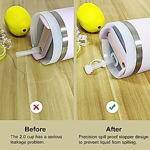 Wunila Spill Stopper for Stanley - Silicone Spill Proof Stopper Set for Stanley Cup 2.0 40oz 30oz Tumbler Accessories, Include Straw Cover Cap, Square Lid Stopper & Round Leak Stopper Plug, Clear