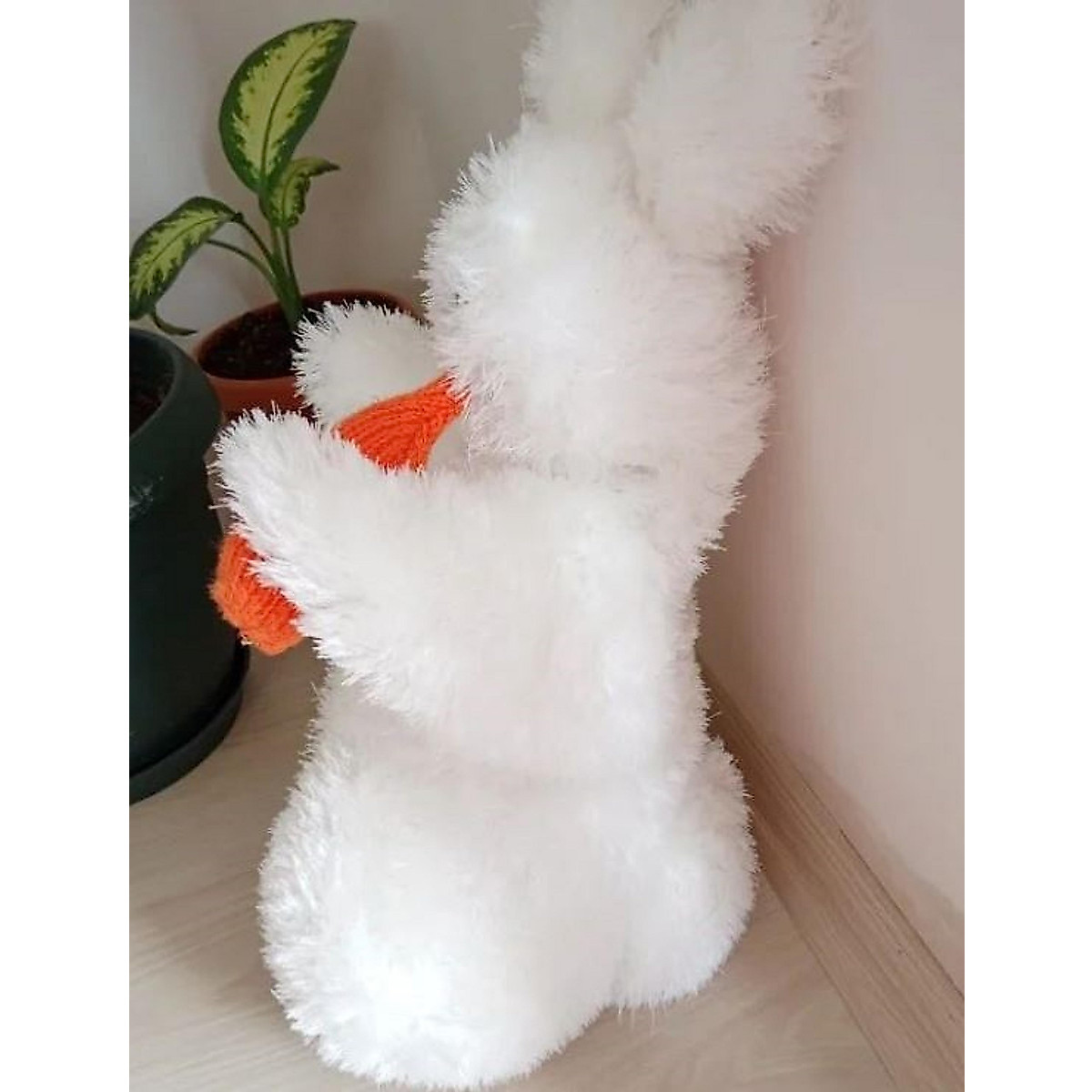 Lukche Eyelash Fun Fur Yarn Premium 100% Polyester 164 Yds (150 Mt), 3.53 Oz (100 Gr) Colorful Crochet Yarn Dıy Hand Knitting. (Optical White, 1 Skein)