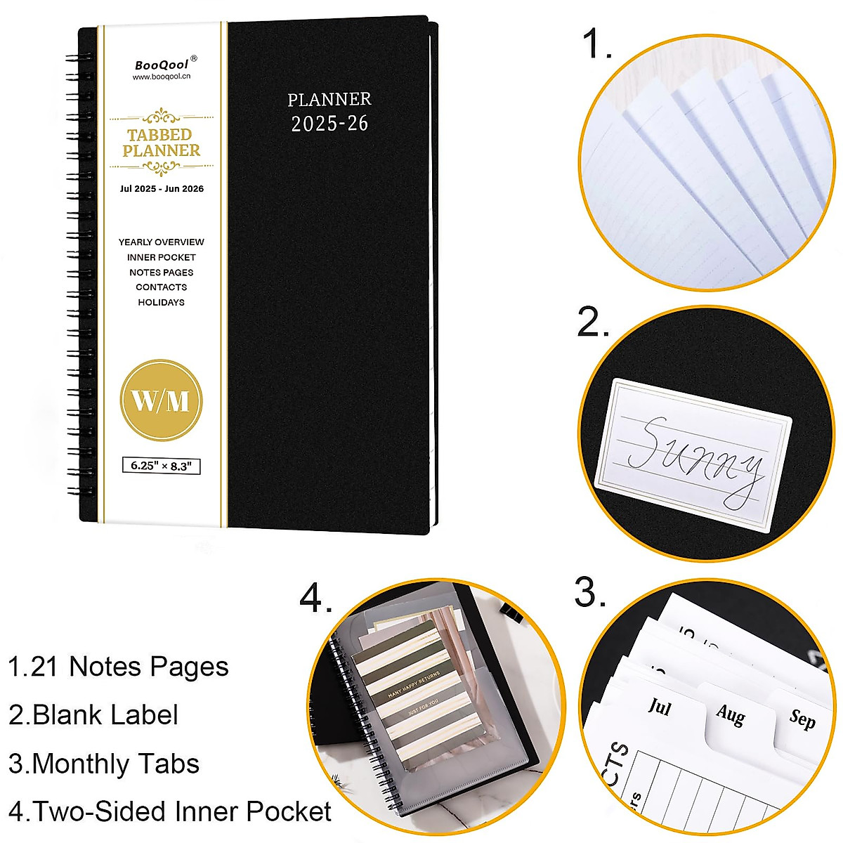2023 Planner - 2023 Planner with Weekly and Monthly Spreads, Jan 2023 - Dec 2023, 6.25" × 8.3", Strong Twin-Wire Binding, Round Corner, Improving Your Time Management Skill