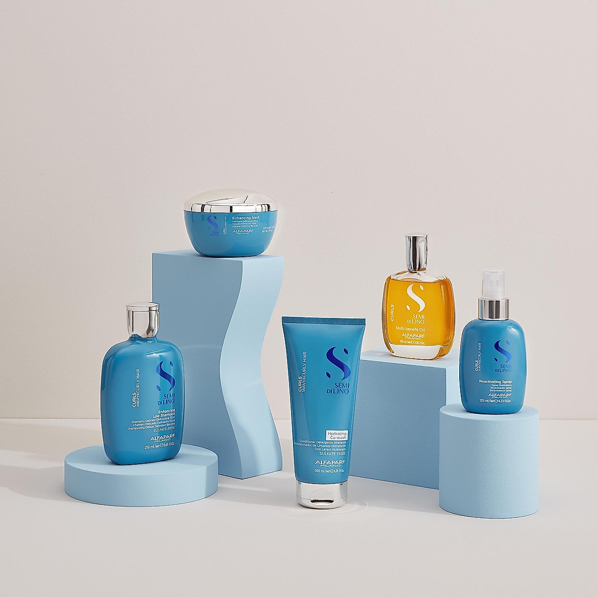 Alfaparf Milano Semi di Lino Hydrating Co-Wash - Foam-Free Conditioner for Curly Hair - Increases Hair Shine, Manages Frizz Control & Prolongs Cosmetic Color - Vegan & Sulfate Free (250ml)