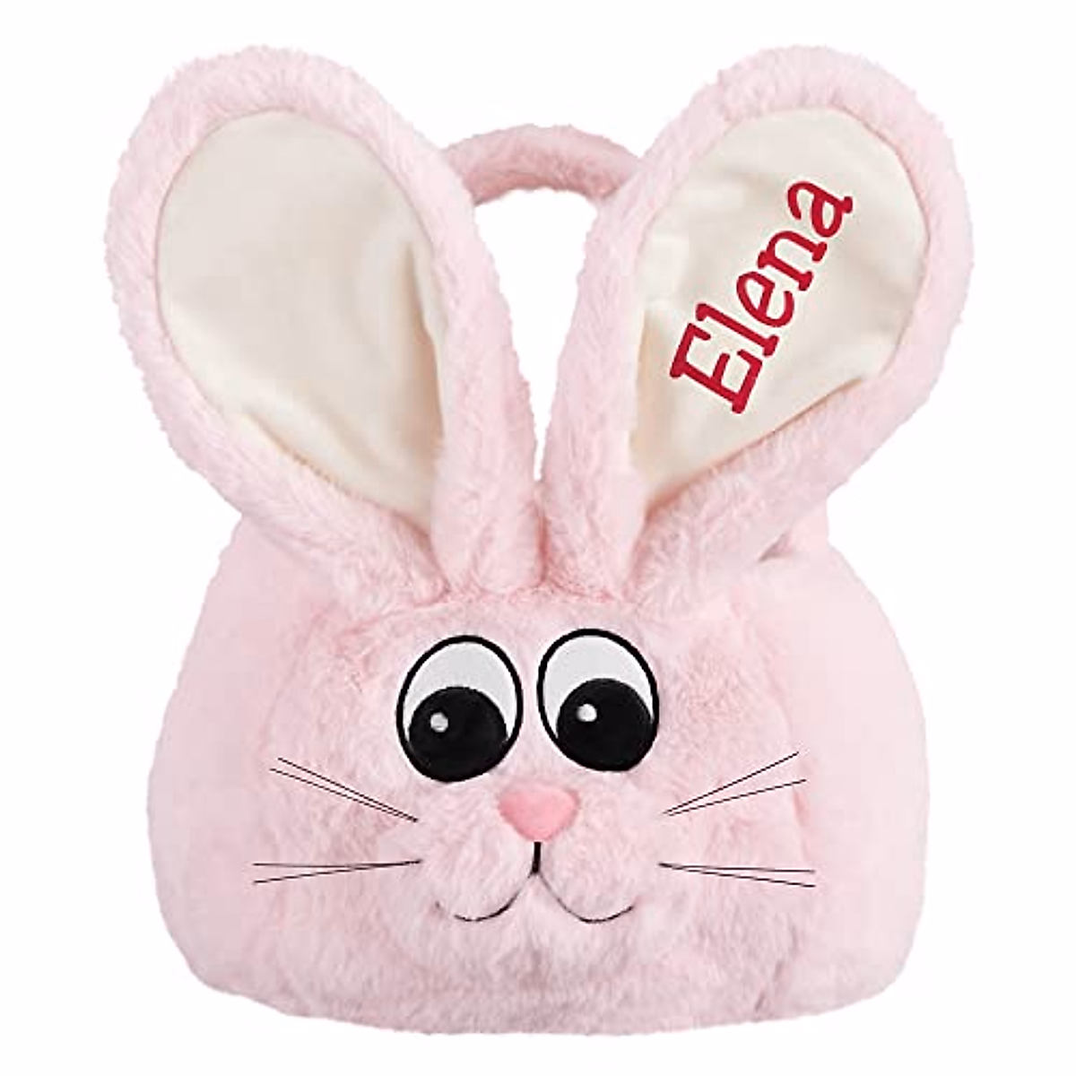 Let's Make Memories Personalized Easter Basket - Fuzzy Bunny Plush - Easter Basket for Kids - Pink