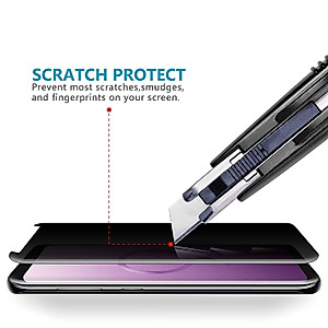 [2-Pack] SUKER Galaxy S9 Privacy Tempered Glass Anti-Spy Screen Protector [3D Curved] [Case Friendly] [9H Hardness] for Samsung Galaxy S9 (5.8"), Anti-Scratch, Bubble Free