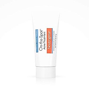 Neutrogena On-The-Spot Acne Spot Treatment with 2.5% Benzoyl Peroxide Acne Treatment Medication to Treat Face Acne, Gentle Benzoyl Peroxide Pimple Cream for Acne Prone Skin Care.75 oz