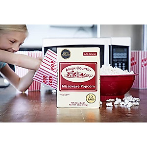 Amish Country Popcorn | Old Fashioned Microwave Popcorn | 10 Bags Lite Natural White Hulless | Non-GMO, Gluten Free, Microwaveable and Kosher (10 Bags)