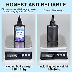 JDiction UV Resin, Upgrade 300g High Viscosity Hard UV Resin with Crystal Clear Resin Kit for Doming, Sealing, Coating, and Casting