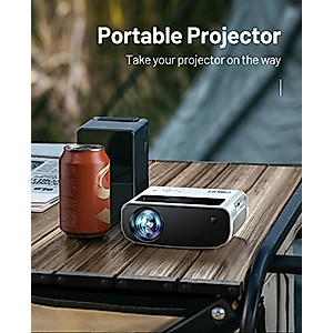 Mini Projector, 2023 Upgraded CiBest 1080P Full HD Portable Projector, 12000L Outdoor Projector for Home Theater Movie Projector, Projector 4K Compatible with HDMI, VGA, USB, TV Stick, Laptop
