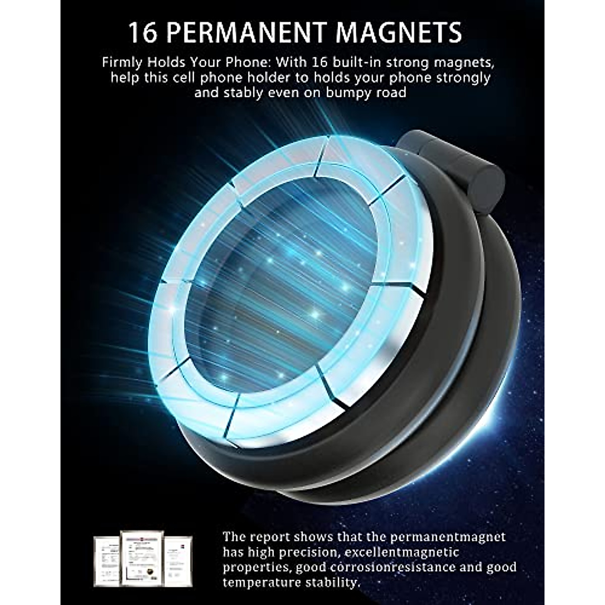 LCYATSI Car Phone Holder Mount for Tesla Model 3/Y/S/X Phone Mount MagSafe Magnetic 360° Rotation Invisible Foldaway Car Phone Holder Compatible with iPhone 14/13/12/Samsung and MagSafe Cases