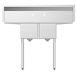 KoolMore - SB121610-12B3 2 Compartment Stainless Steel NSF Commercial Kitchen Prep & Utility Sink with 2 Drainboards - Bowl Size 12" x 16" x 10"