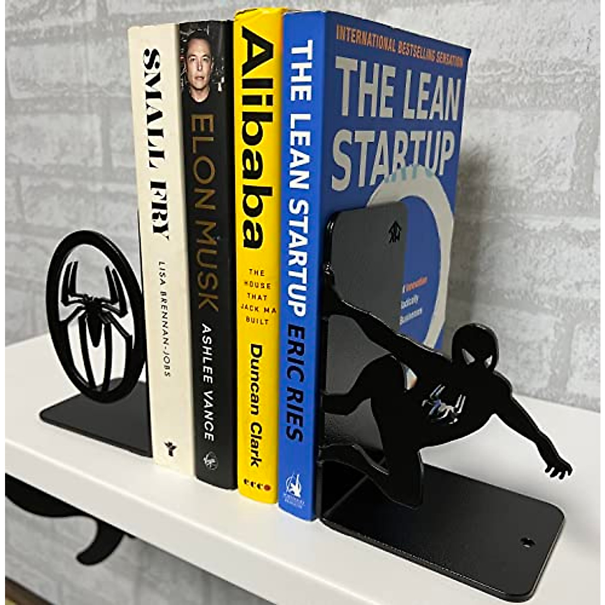 HeavenlyKraft Superhero Decorative Metal Bookend, Non Skid Book End, Book Stopper for Home/Office Decor/Shelves, 5.9 X 3.9 X 3.14 inch per Piece, Support Outside