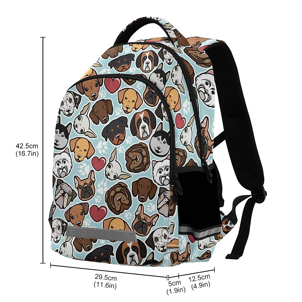 ALAZA Cute Dog Print Doodle Animal Backpack Purse for Women Men Personalized Laptop Notebook Tablet School Bag Stylish Casual Daypack