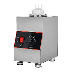 ALSUP Commercial 1 Bottle Topping Electric Sauce Warmer Dispenser Cheese Dispenser with Pump Hot Fudge Cheese Caramel Jam Sauce Warming 30-85℃