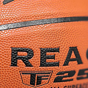 Lifetime Pro Court Height Adjustable Portable Basketball System, 44 Inch Backboard, Red/White & Spalding React TF-250 Indoor-Outdoor Basketball 29.5"