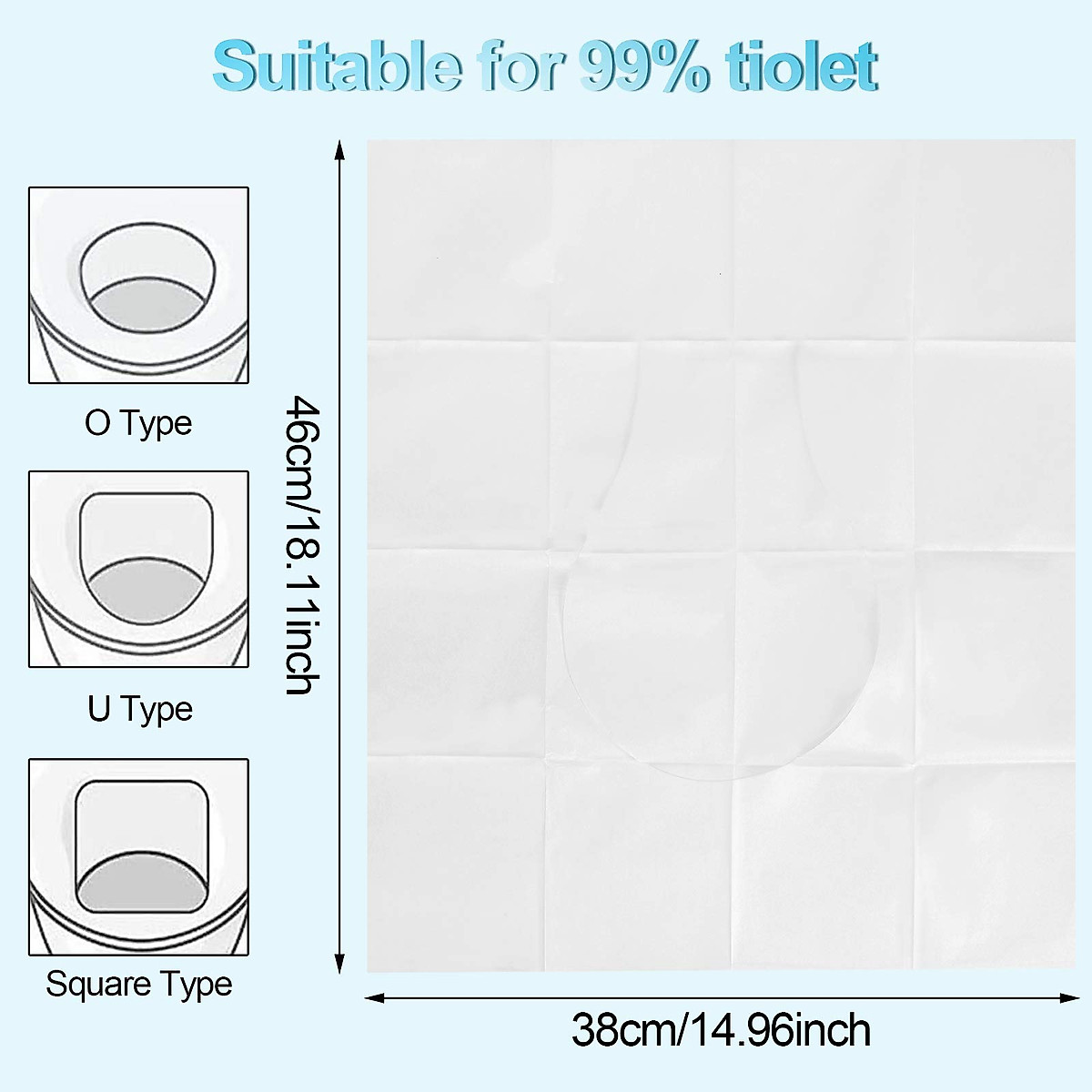Disposable Toilet Seat Covers Flushable Paper Travel Pack (60-Count) -Disposable Seat Covers for Travel Adults Kids Baby Toddlers Potty Training Liners in Public Restrooms