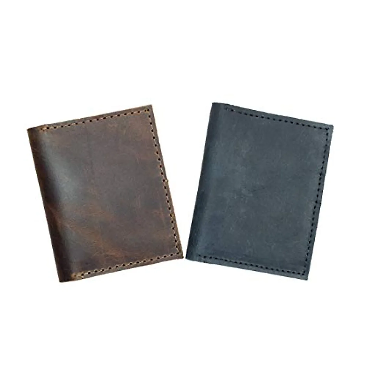 Hide & Drink, Leather Minimalist Bifold Wallet, Holds Up to 3 Cards Plus Folded Bills, Cash Organizer, Accessories, Handmade Includes 101 Year Warranty :: Charcoal Black