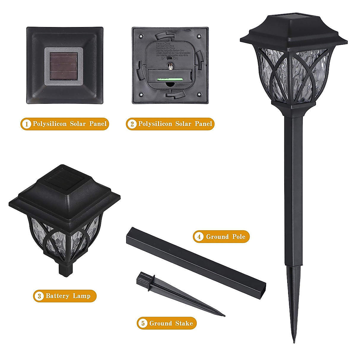 CYANPEX Solar Outdoor Lights, 6 Pack Solar Pathway Lights, LED Decorative Solar Lights Outside Waterproof, Yard, Landscape, Pathways, Walkways and Driveways