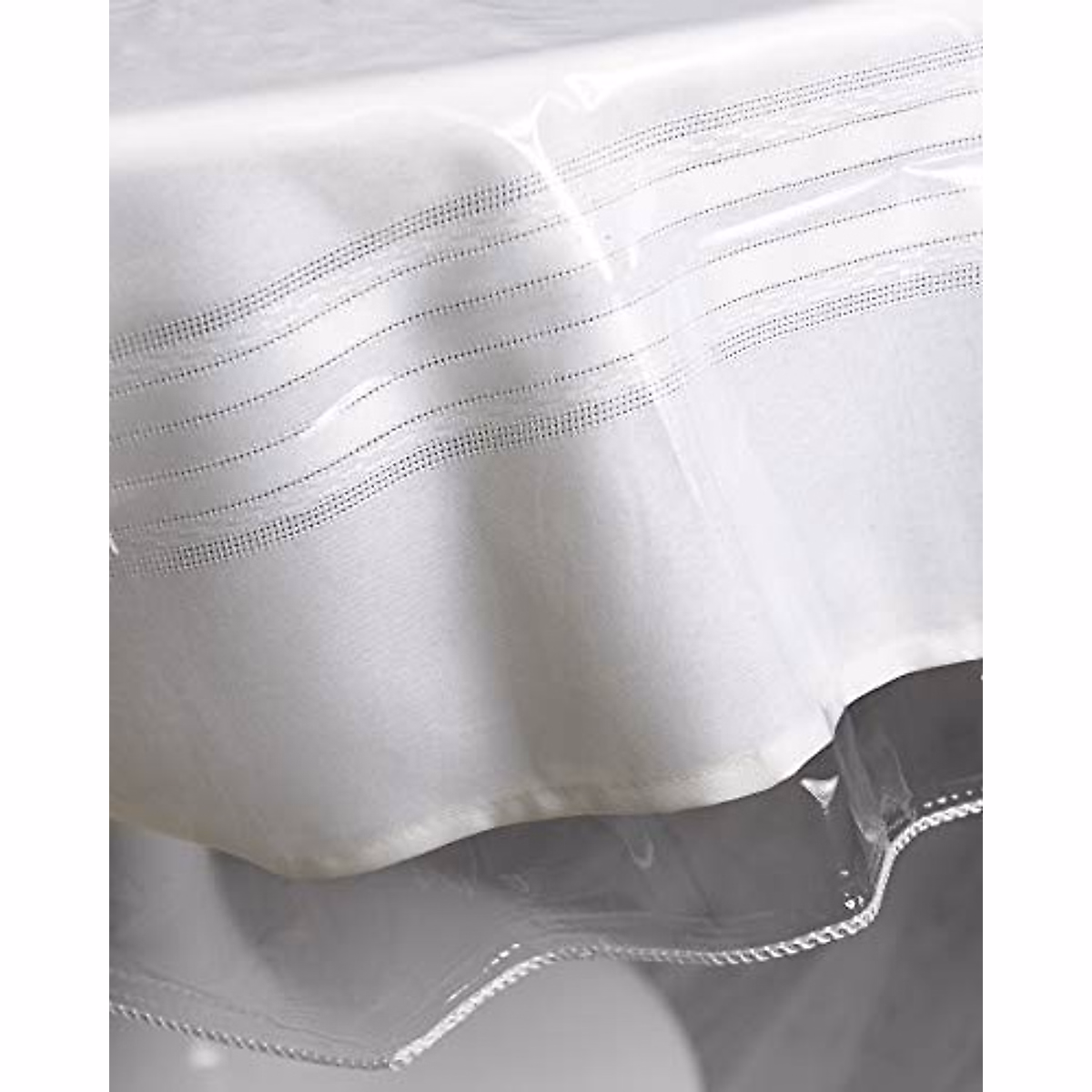 BRODER MFG. INC. Tablecloth Protector Crystal Clear Vinyl (52"x70" Oblong) | Thick, Durable Clear Table/Tablecloth Protector | Perfect for Parties, Special Occasions, Gatherings, and Everyday Use