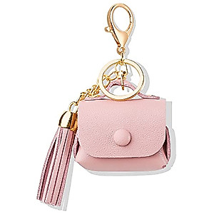 MODOS LOGICOS Case Cover for Air Pods 3 (2021), Genuine Leather Case with a Couple of Drooping Tassels Compatible with Apple AirPods 3rd Generation Charging Case - TaroPurple