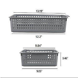 Knifefish 6 Packs Plastic Storage Baskets, Paper Organizer Baskets , Shallow Storage Basket Trays, Grey
