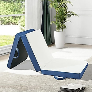 Memory Foam Single Folding Mattress Cot Mattress,4 Inch Foldable Mattress Topper with Cover, Breathable Floor Mattress Guest Bed for Travel/RV/Camping/Guest Room/Yoga (25"×75"×4")