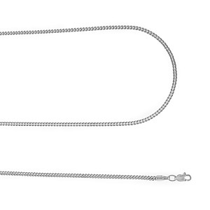 Nuragold 10k White Gold 2mm Franco Chain Box Square Wheat Pendant Necklace, Mens Womens Jewelry 16" 18" 20" 22" 24" 26"