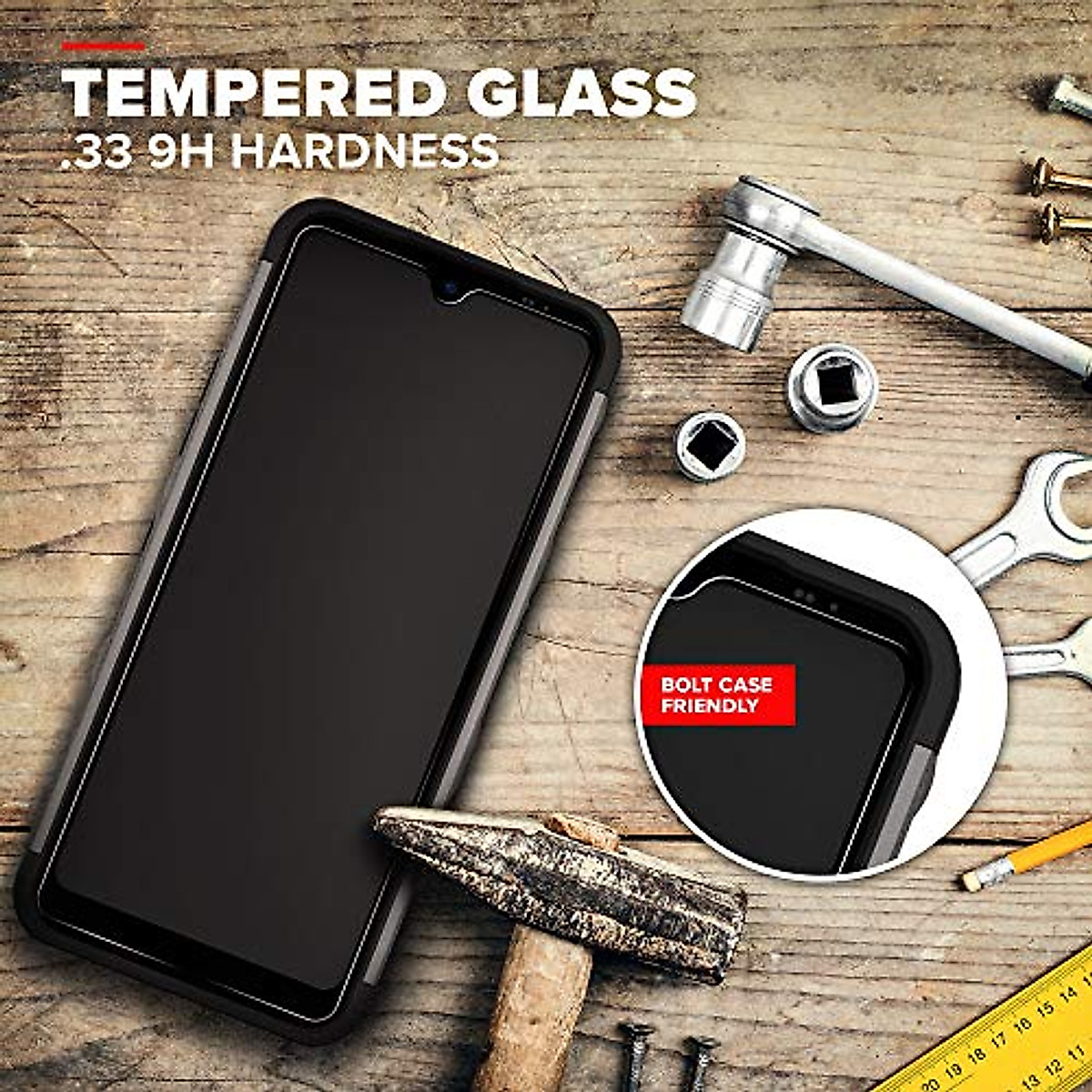 ZIZO Bolt Series for LG K51 / LG Reflect Case with Screen Protector Kickstand Holster Lanyard - Gun Metal Gray & Black