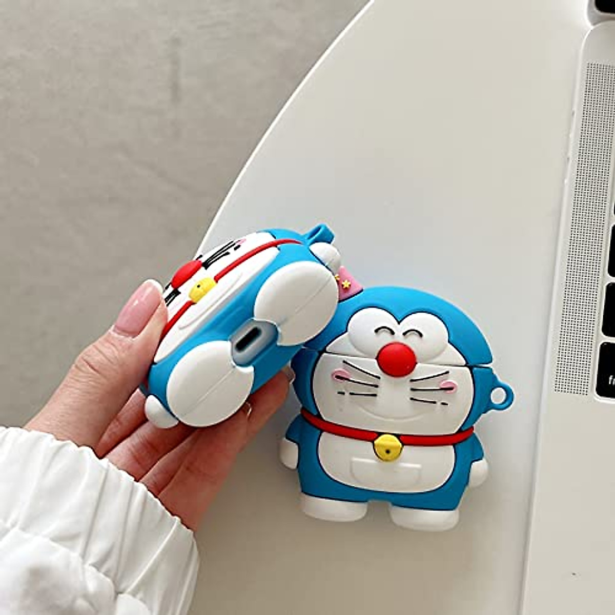 Compatible with AirPods 3rd Generation Case, [2021] Cute 3D Cartoon Doraemon Airpods 3 case with Keychain, Soft Silicone for Apple Airpods 3 Charging Case (Doraemon)